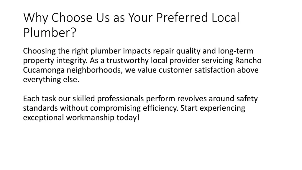 PPT - Expert Rancho Cucamonga Plumbers Ensuring Reliable and Quality ...