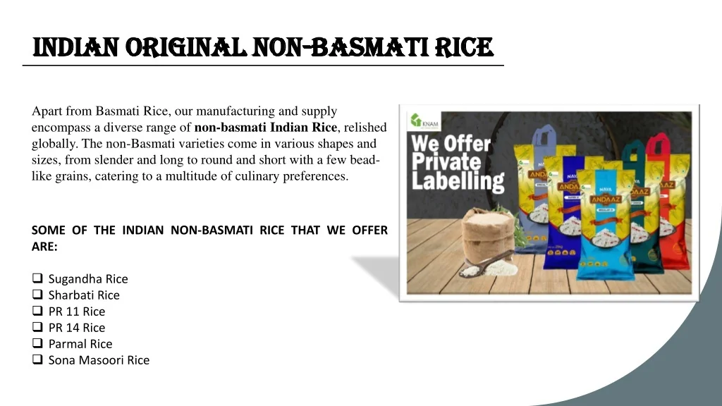 PPT - Knam: Leading the Indian Cereals Market with Quality Basmati and ...