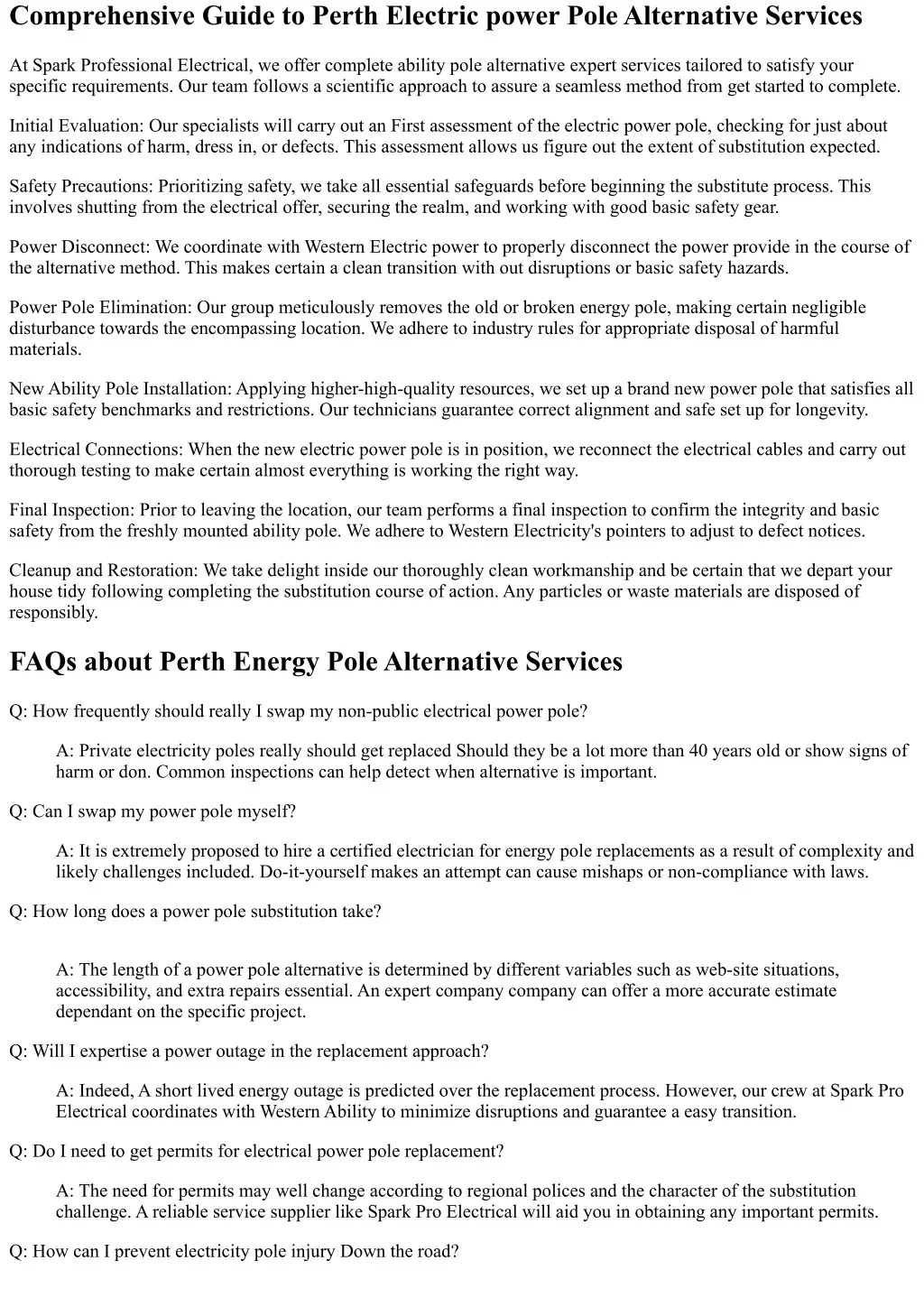 PPT - Complete Guideline to Perth Electric power Pole Substitute ...