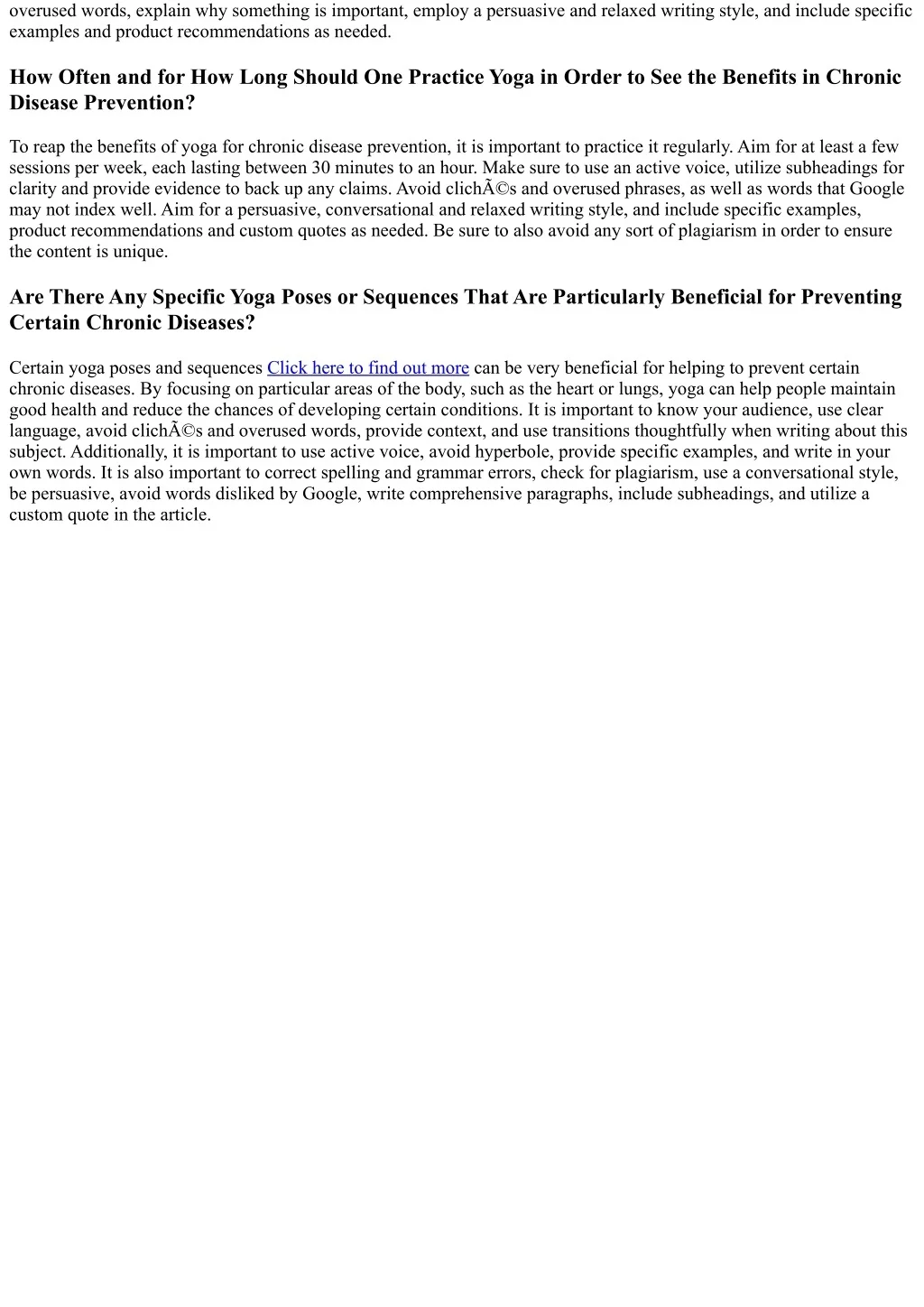 PPT - Why Does Yoga Aid in Chronic Disease Prevention? PowerPoint ...
