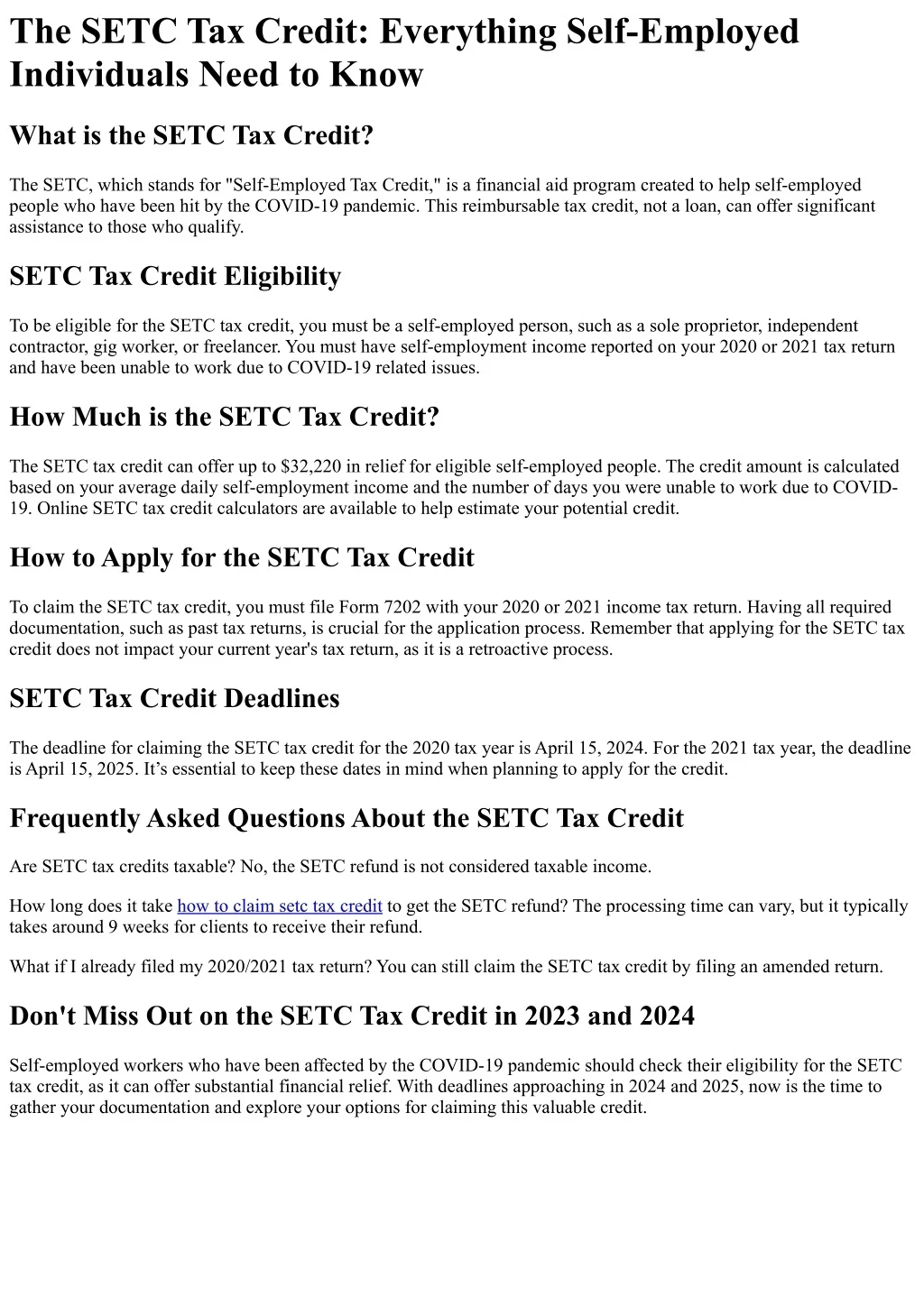 PPT - What is the SETC Tax Credit? PowerPoint Presentation, free ...