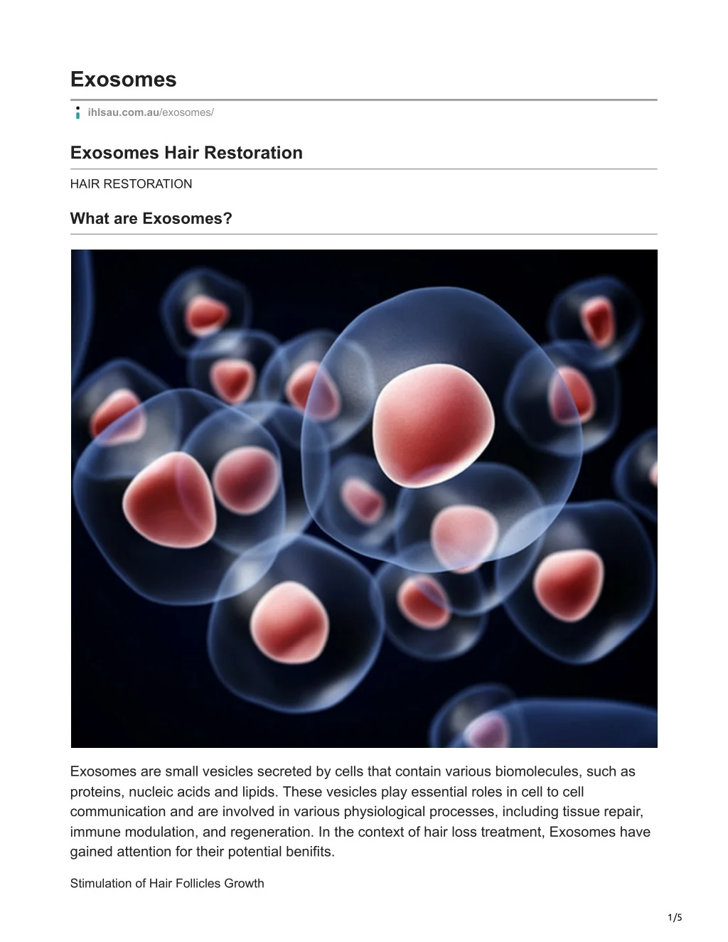 PPT - State-of-the-Art Hair Restoration Using Exosomes in Perth ...