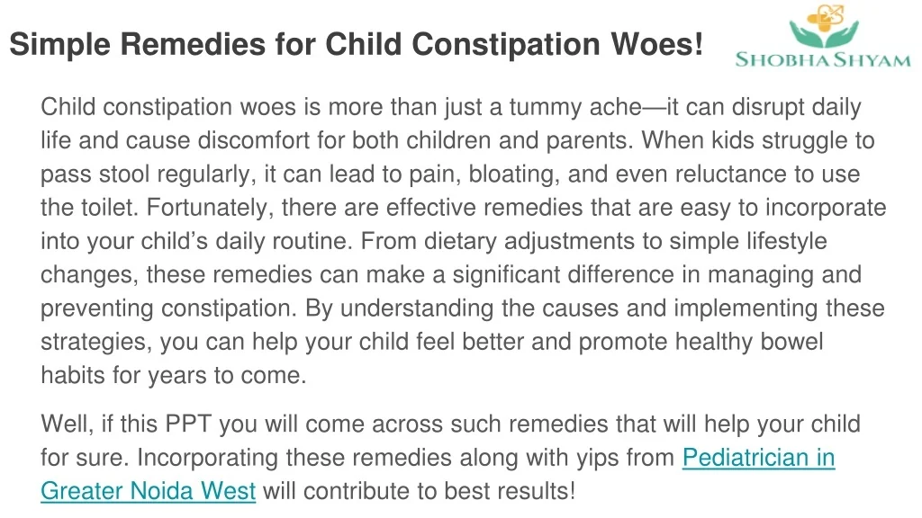 PPT - pediatric Medical Center in greater noida west PowerPoint ...