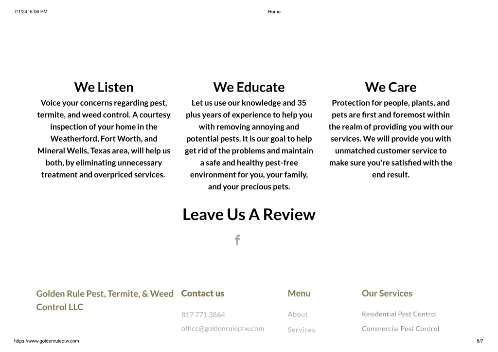 PPT - Golden Rule Pest, Termite, & Weed - Pest Control Solutions ...