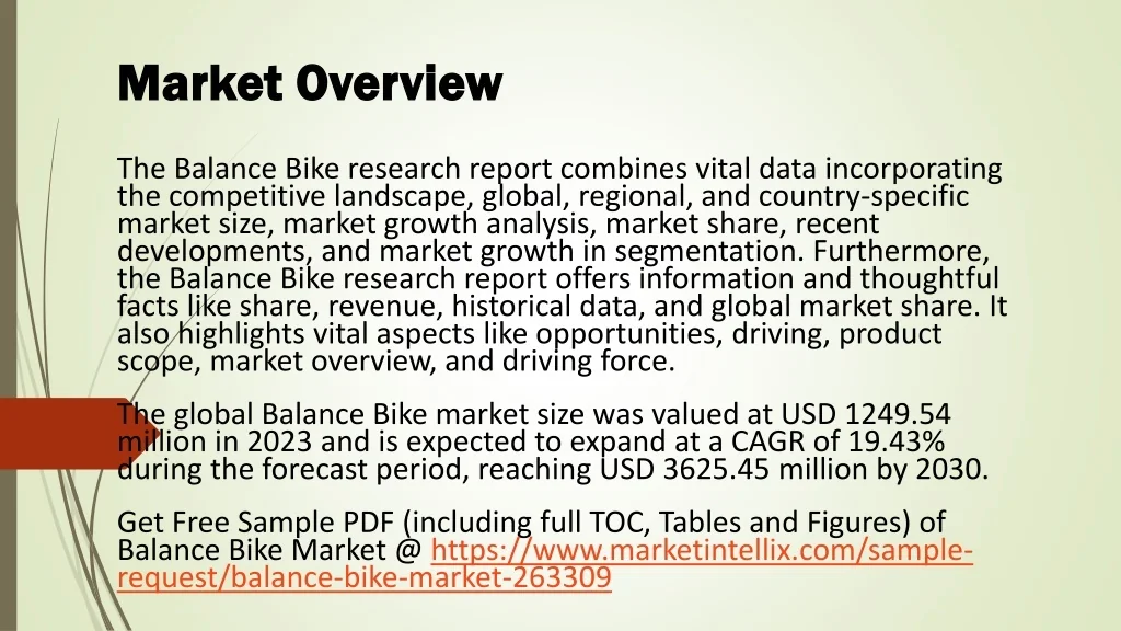 PPT - Balance Bike Market - Industry Dynamics, Market Size, And Opportunity Forecast T ...