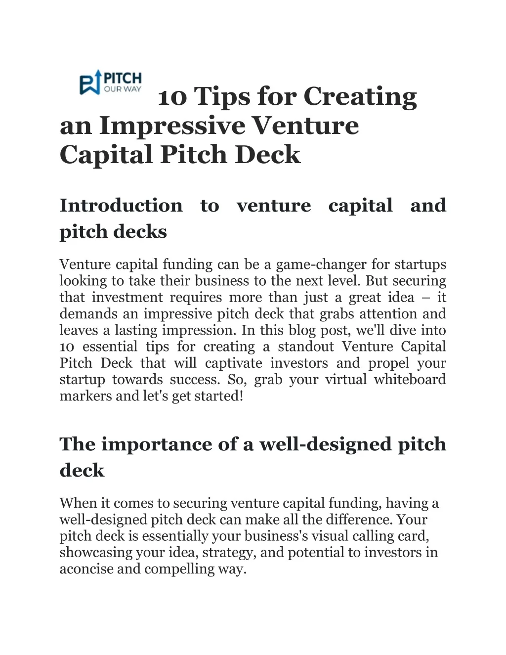 PPT - Invest in Innovation: Venture Capital Pitch Deck Essentials ...