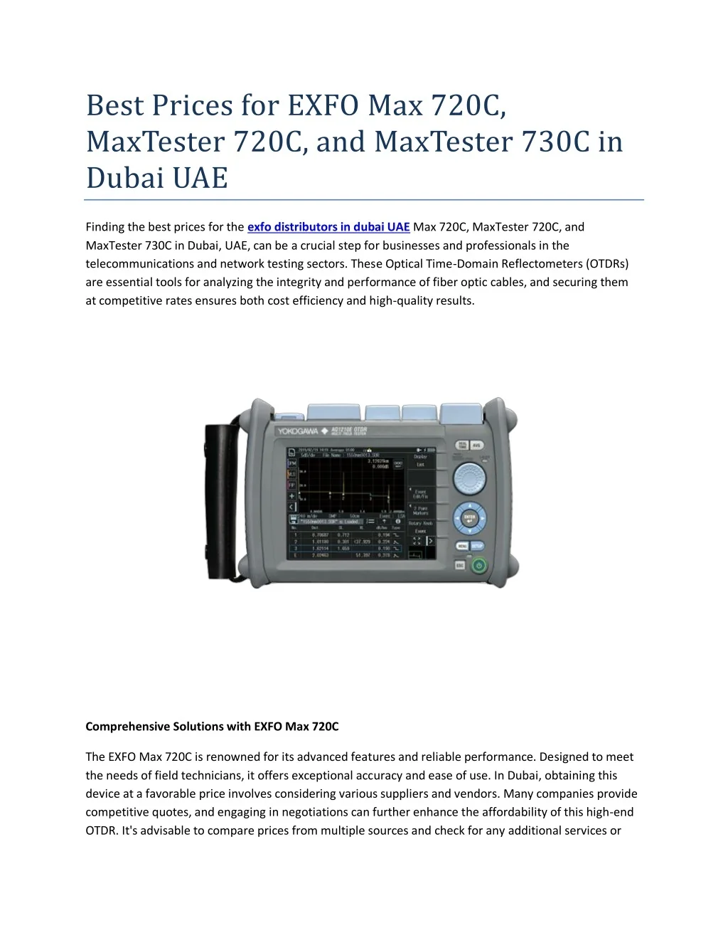 PPT - Best Prices for EXFO Max 720C, MaxTester 720C, and MaxTester 730C ...