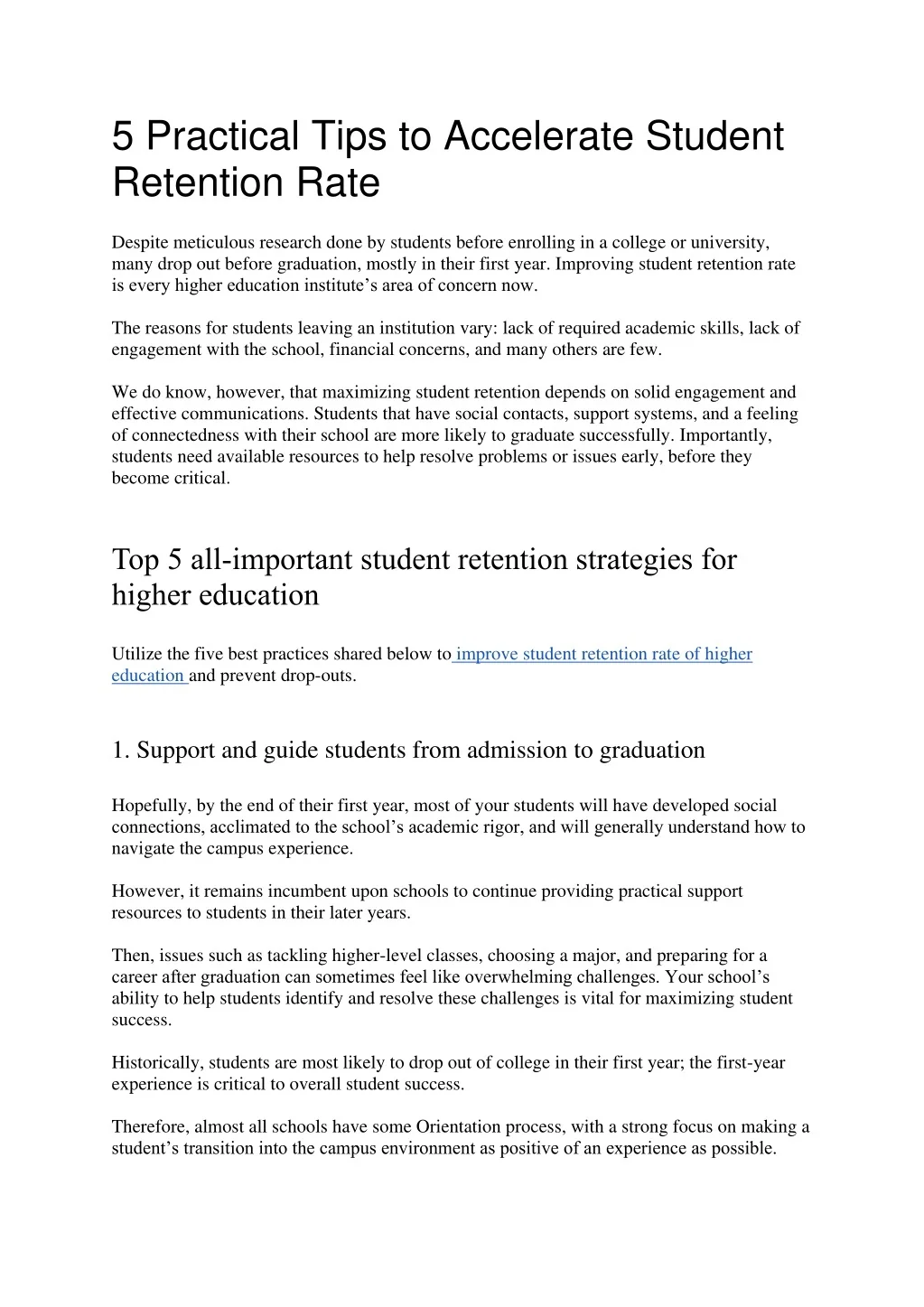 PPT - five Practical Tips to Accelerate Student Retention Rate ...