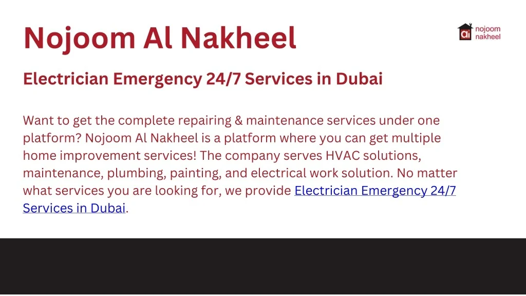 PPT - Nojoom Al Nakheel , Electrical Contractors In Dubai PowerPoint Presentation - ID:13367922