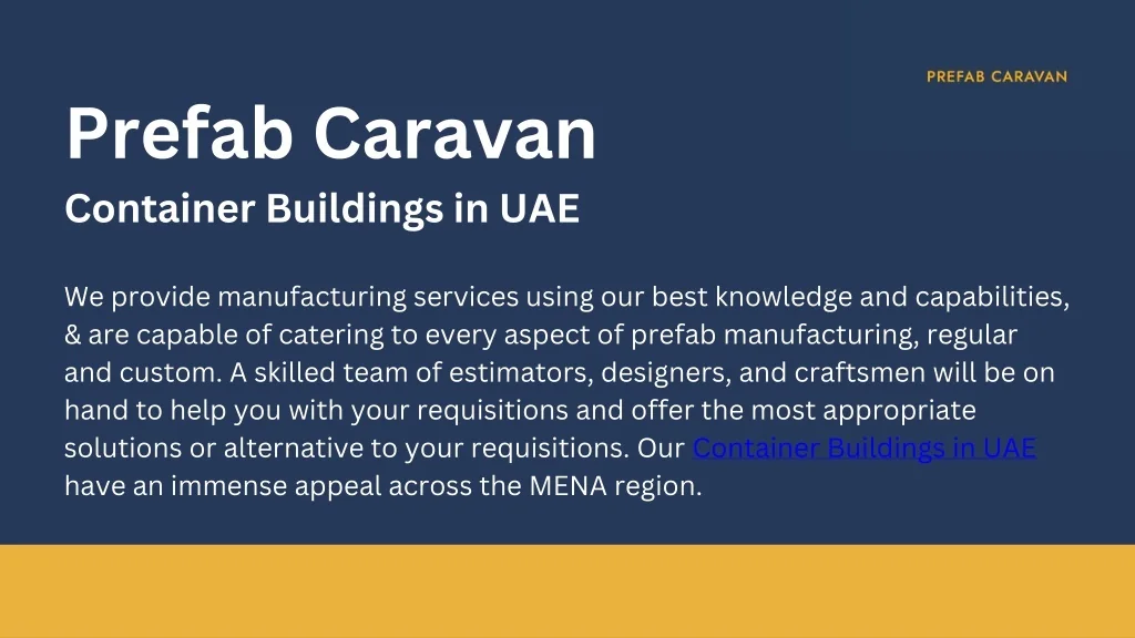 PPT - Prefab Caravan , Security Cabin In UAE PowerPoint Presentation ...