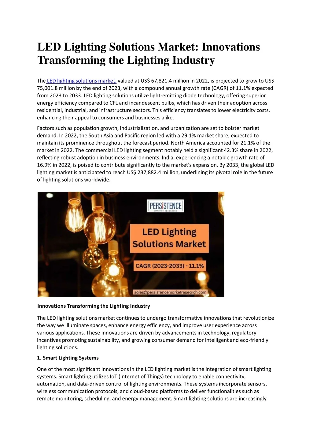 PPT - LED Lighting Solutions Market: Innovations Transforming the Lighting Industry PowerPoint ...