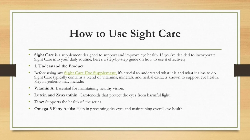 PPT - Sight Care Eye SupplementSight Care Eye SupplementSight Care Eye ...