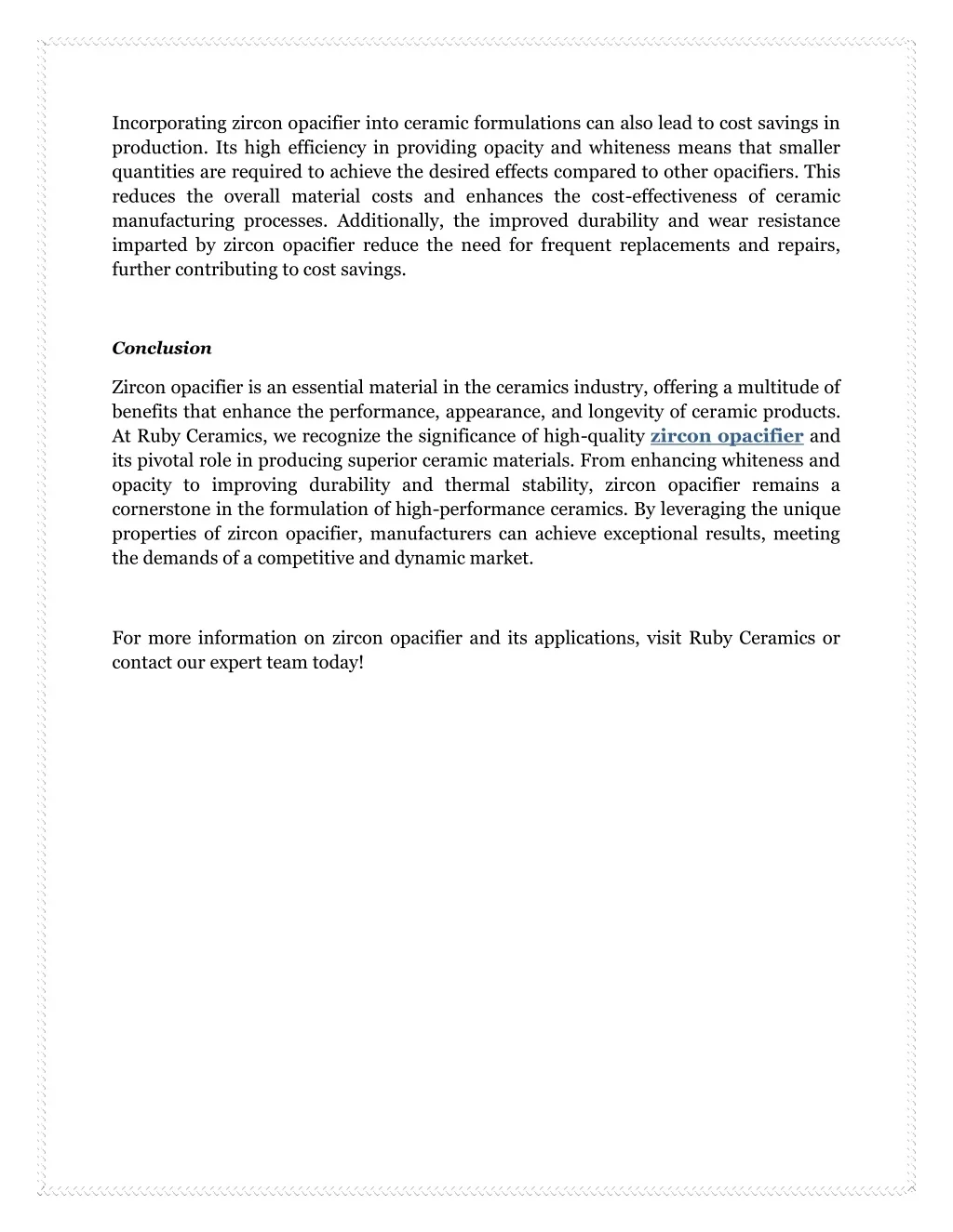 PPT - What Are the Primary Uses of Zircon Opacifier in the Ceramics ...