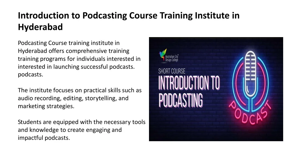 PPT - podcastingcoursetraininginstituteinhyderabad-240701133851 ...
