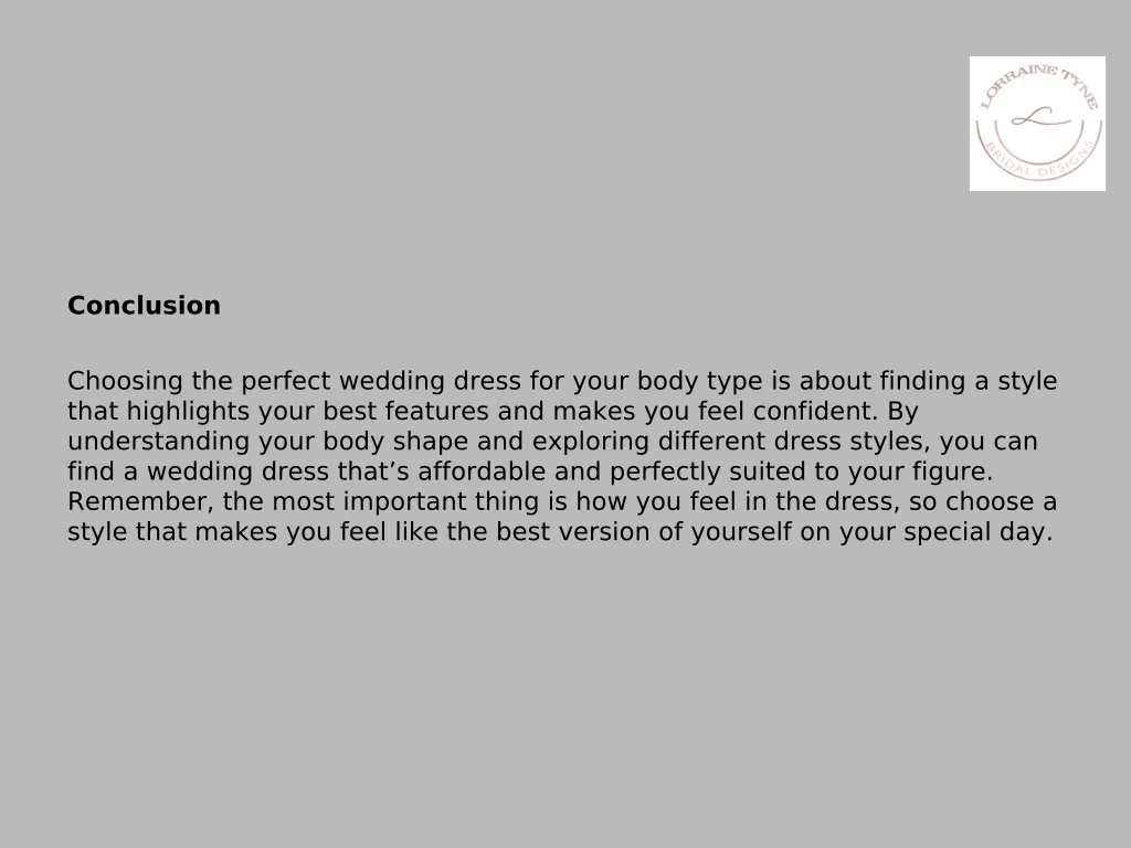 PPT - How To Choose The Perfect Wedding Dress For Your Body Type ...