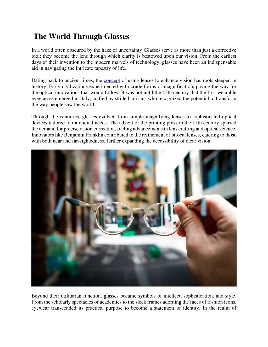 PPT - The World Through Glasses: How Eyewear Shapes Identity ...