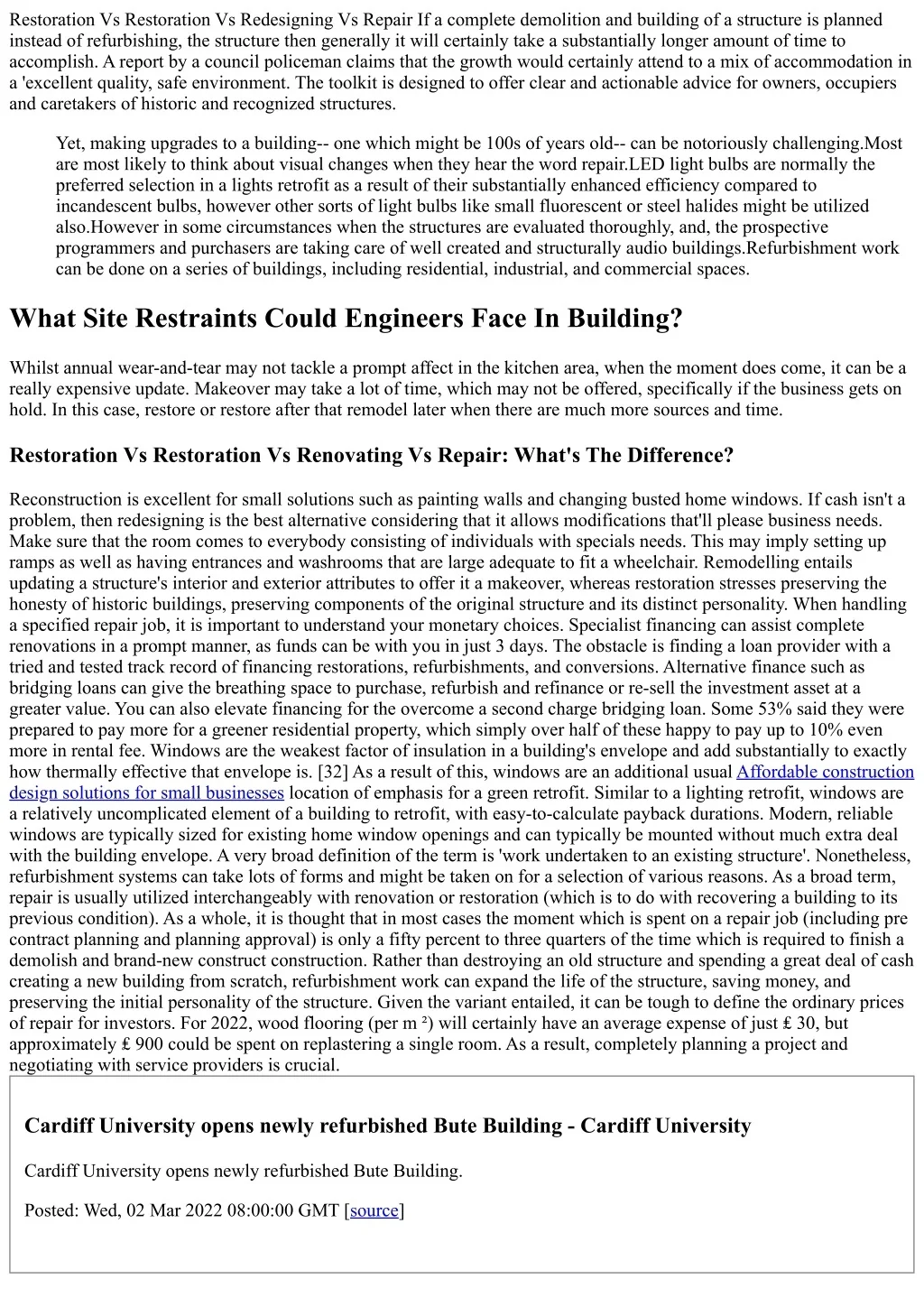 PPT - Repair Vs Restoration: Definition Of Fixing Your Building ...