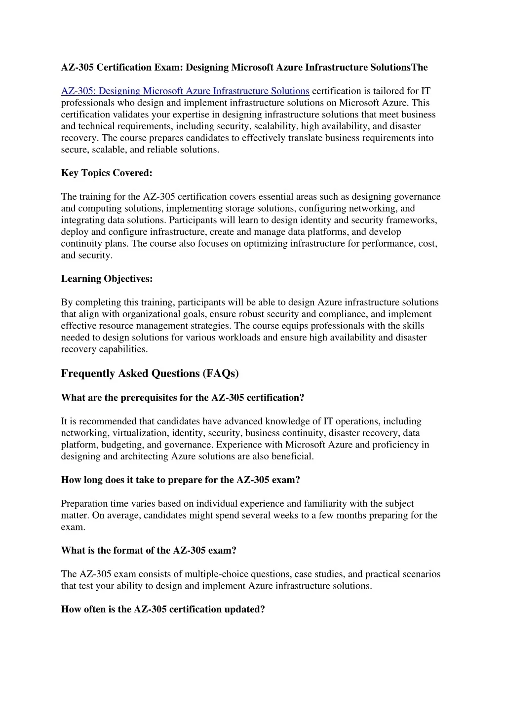 PPT - AZ-305 Certification Exam- Designing Microsoft Azure ...