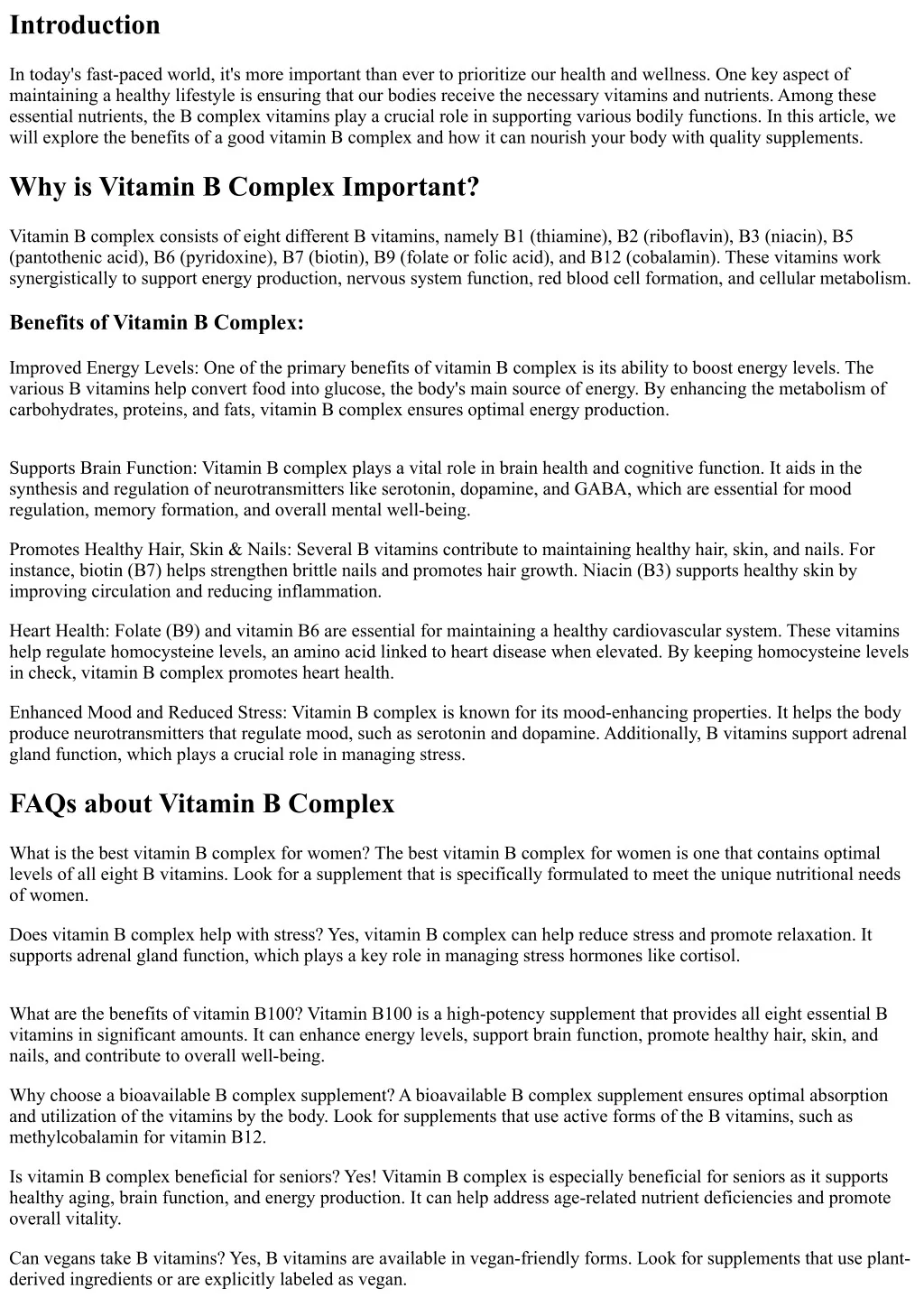 PPT - Good Vitamin B Complex: Nourishing Your Body with Quality ...