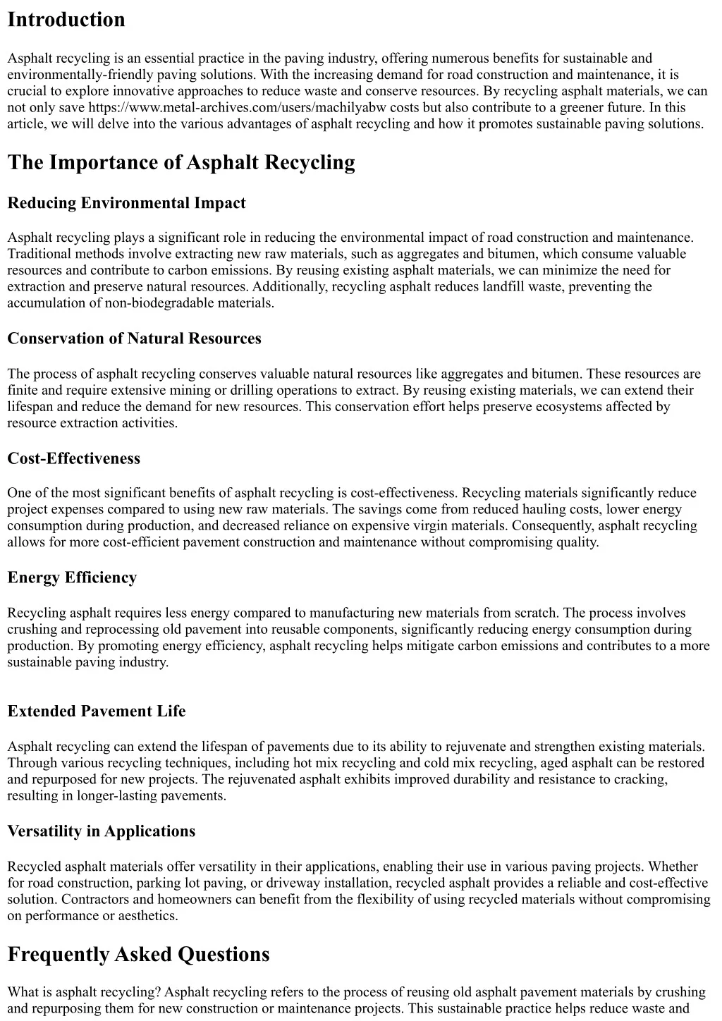 PPT - The Benefits of Asphalt Recycling for Sustainable Paving ...