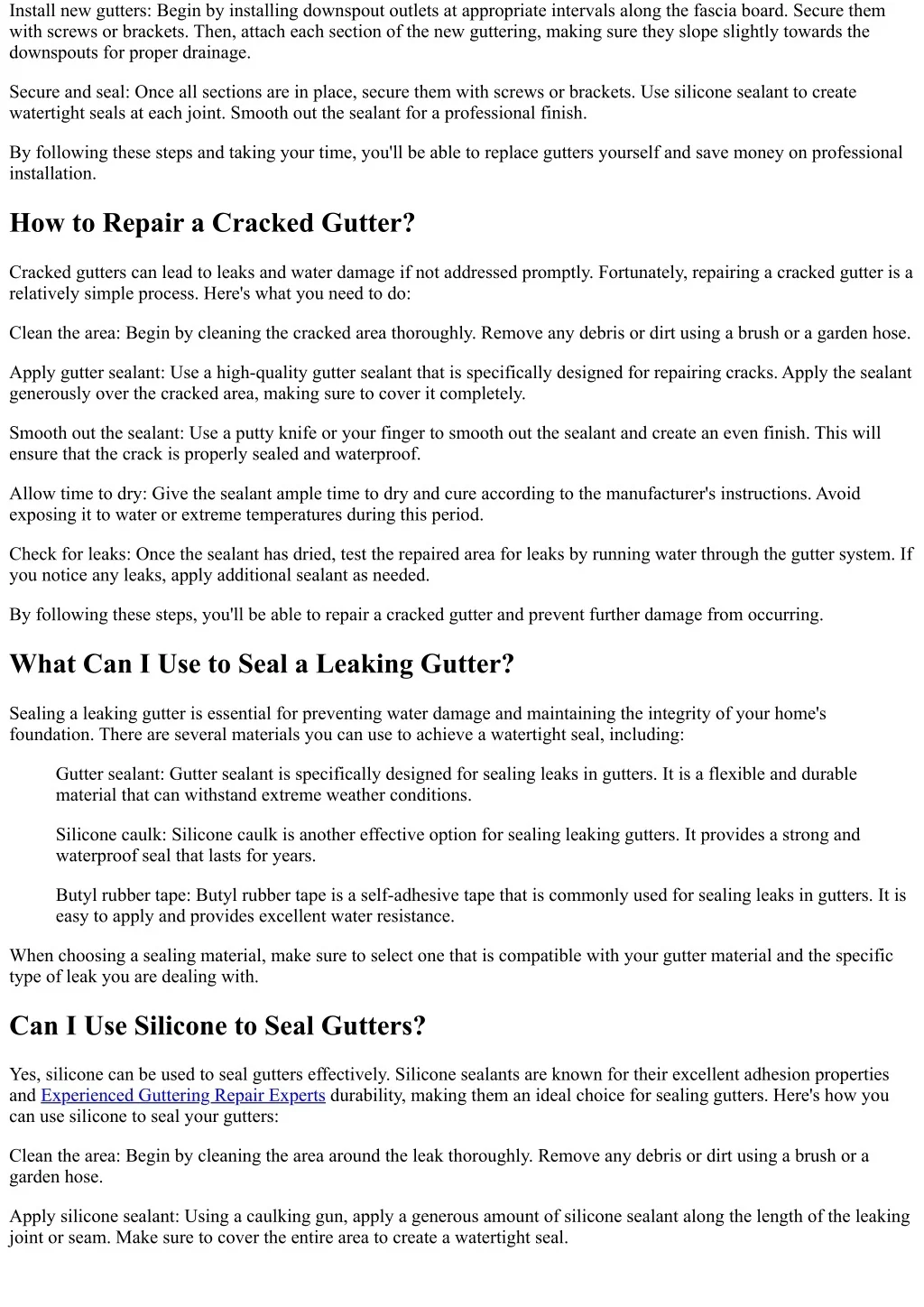 PPT - The Perfect Gutter Joint Seal: How to Achieve it Yourself ...