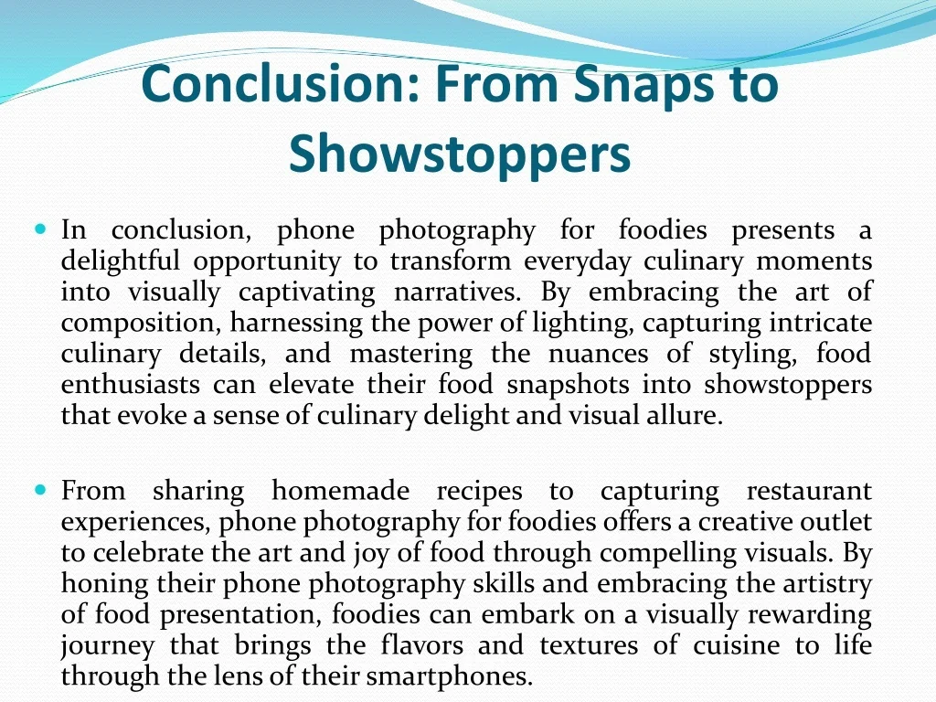 PPT - Yvette Heiser - Phone Photography for Foodies: From Snaps to ...