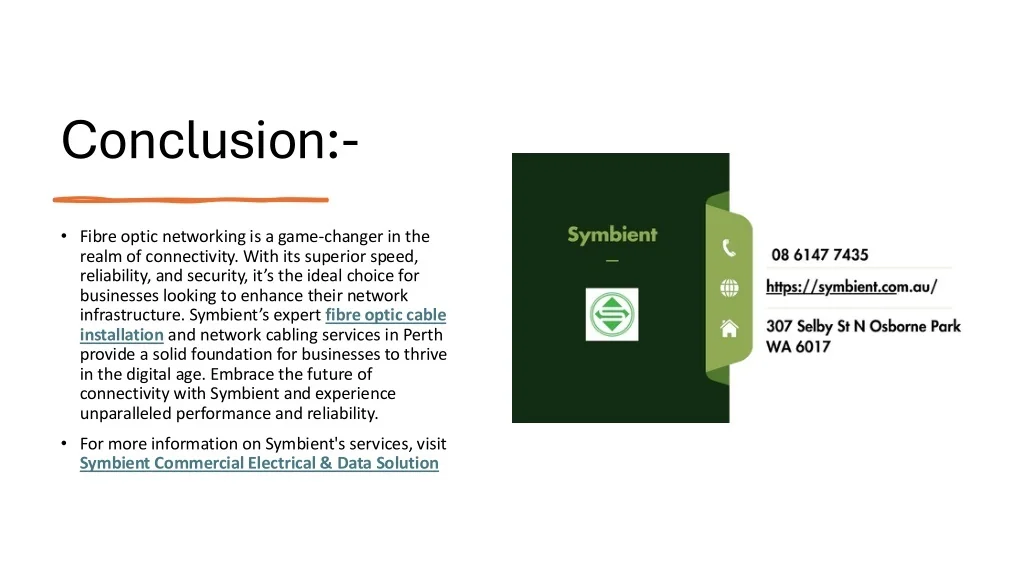 PPT - The Future of Connectivity Fiber Optic Cable Installation in Perth PowerPoint Presentation ...