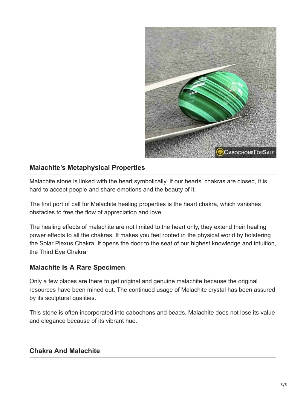 PPT - cabochonsforsale.com-10 Fun Facts About The Stunning Malachite ...