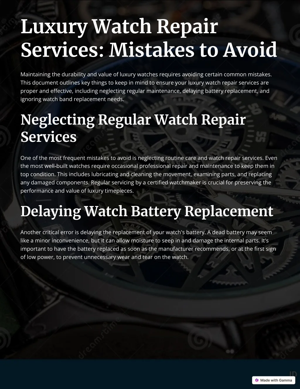 PPT - Luxury-Watch-Repair-Services-Mistakes-to-Avoid_Hudson ...