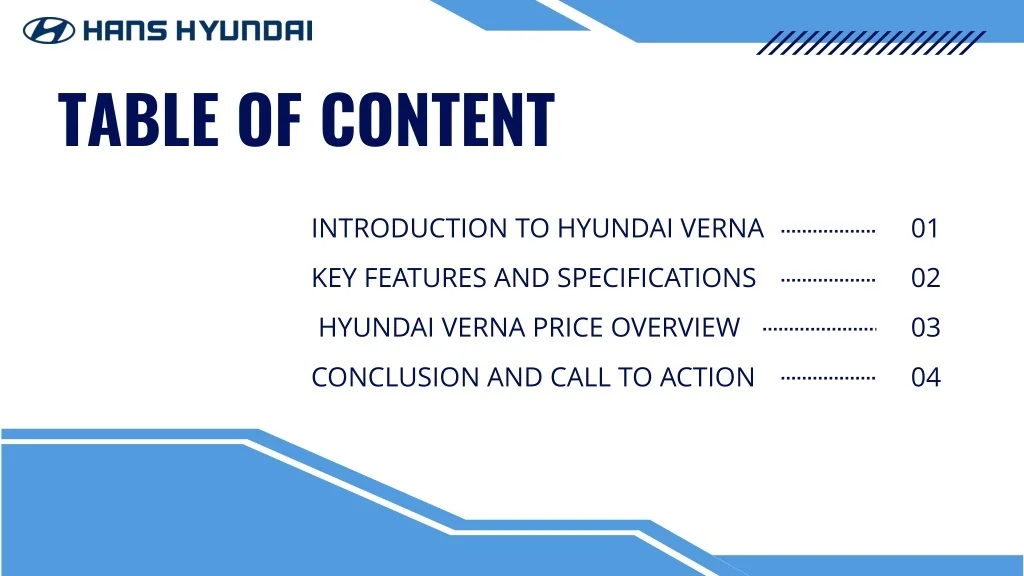 PPT - Hyundai Verna: Price, Features, Specifications | Hans Hyundai ...