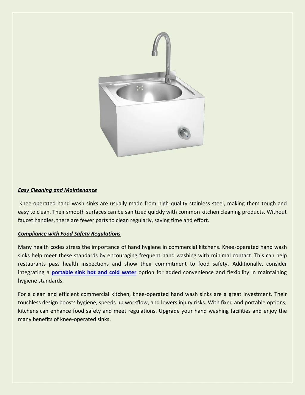 PPT - Top Benefits of Using Knee Operated Hand Wash Sinks in Commercial ...