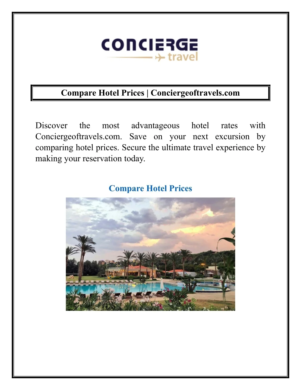 PPT - Compare Hotel Prices | Conciergeoftravels.com PowerPoint ...