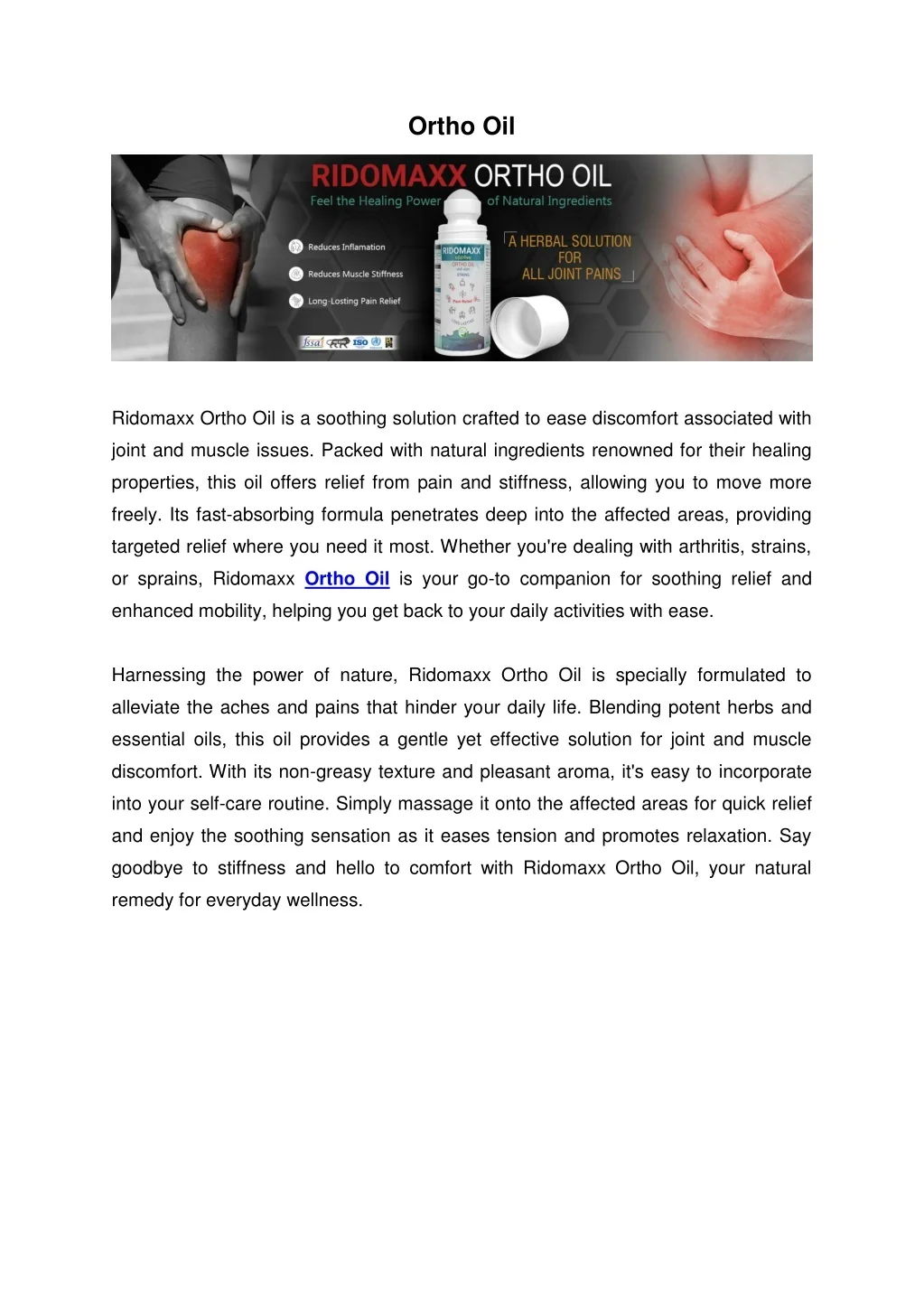 PPT - Ortho Oil PowerPoint Presentation, free download - ID:13404209
