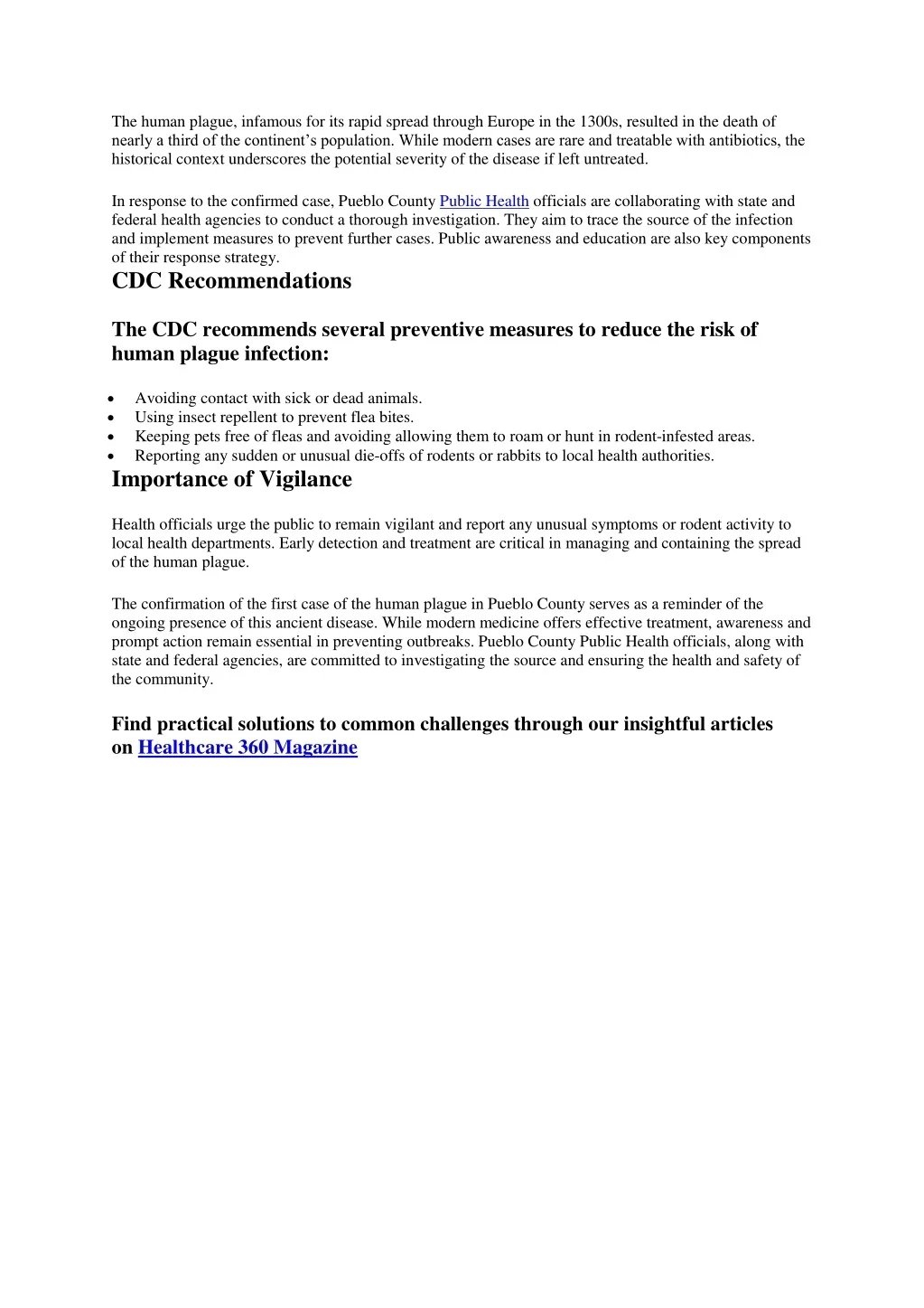 PPT - First Case of Human Plague Confirmed in Pueblo County PowerPoint ...