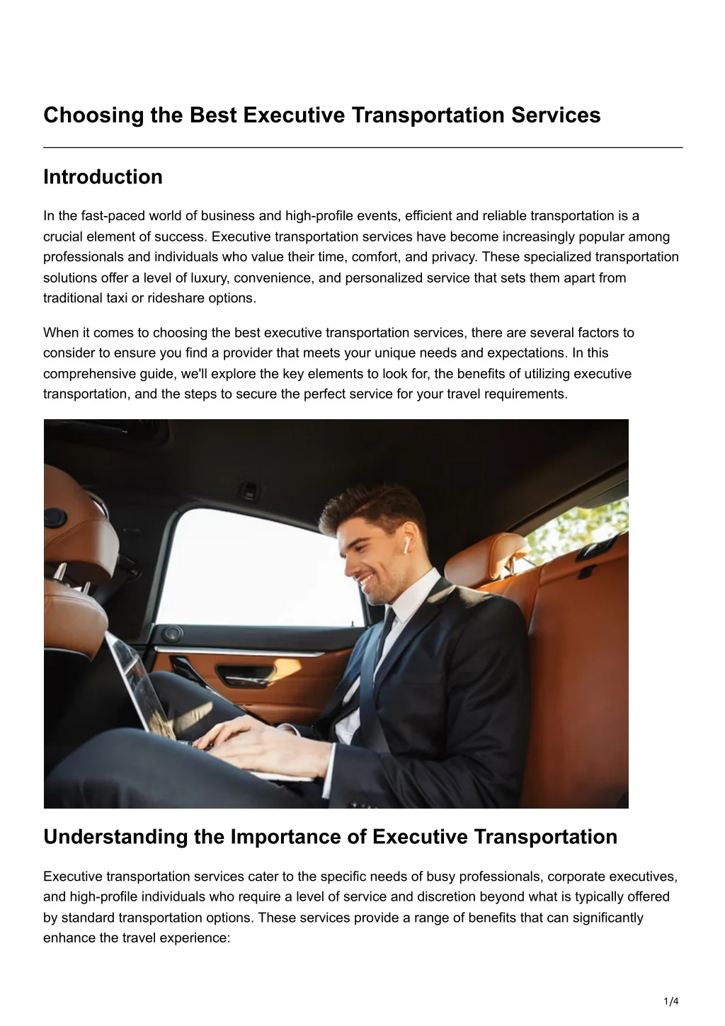 PPT - Choosing the Best Executive Transportation Services PowerPoint ...