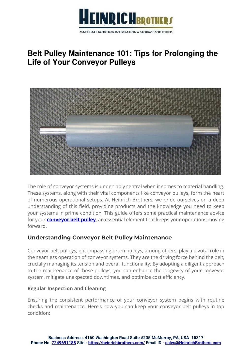 PPT - Tips for Prolonging the Life of Your Conveyor Pulleys PowerPoint ...