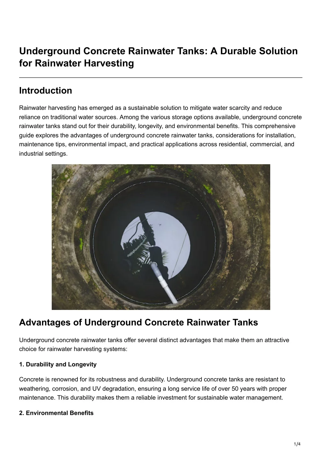 PPT - Underground Concrete Rainwater Tanks A Durable Solution for ...