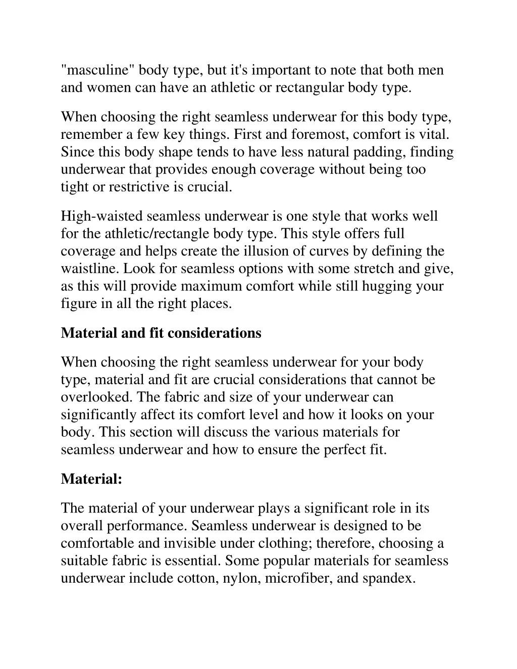 PPT - Choosing the Right Seamless Underwear for Your Body Type ...