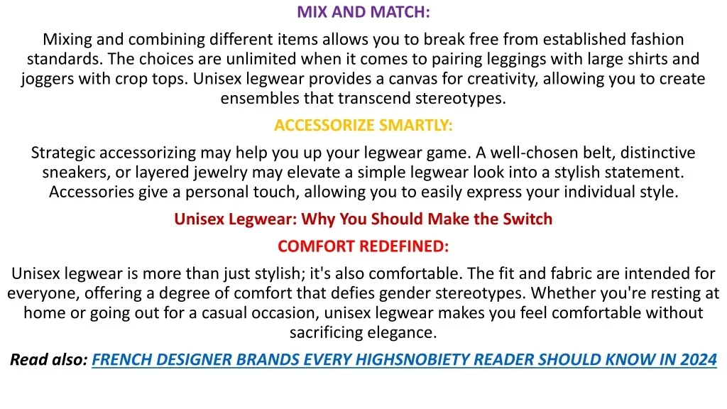 PPT - Legwear As Unisex Fashion PowerPoint Presentation, free download ...