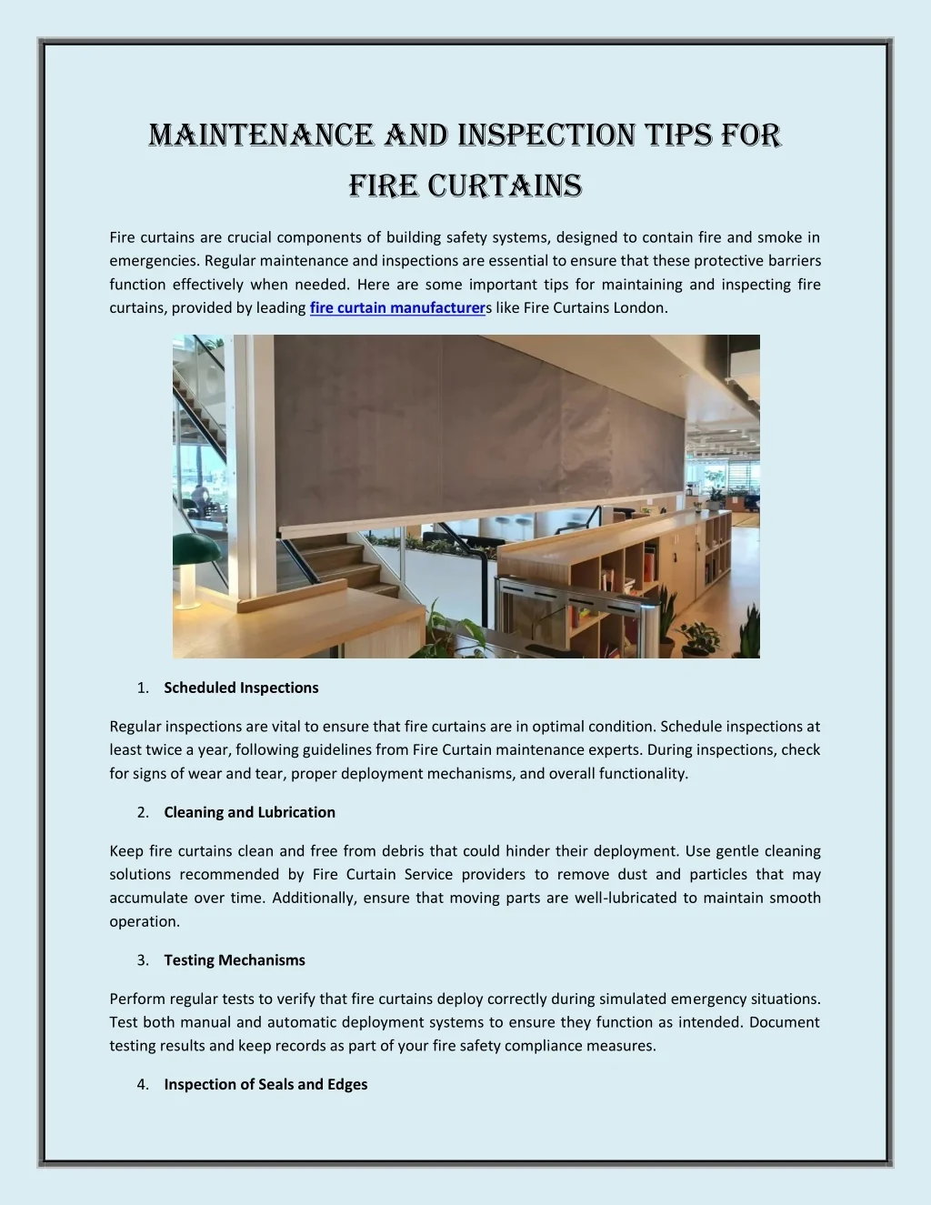 PPT - Maintenance and Inspection Tips for Fire Curtains PowerPoint ...