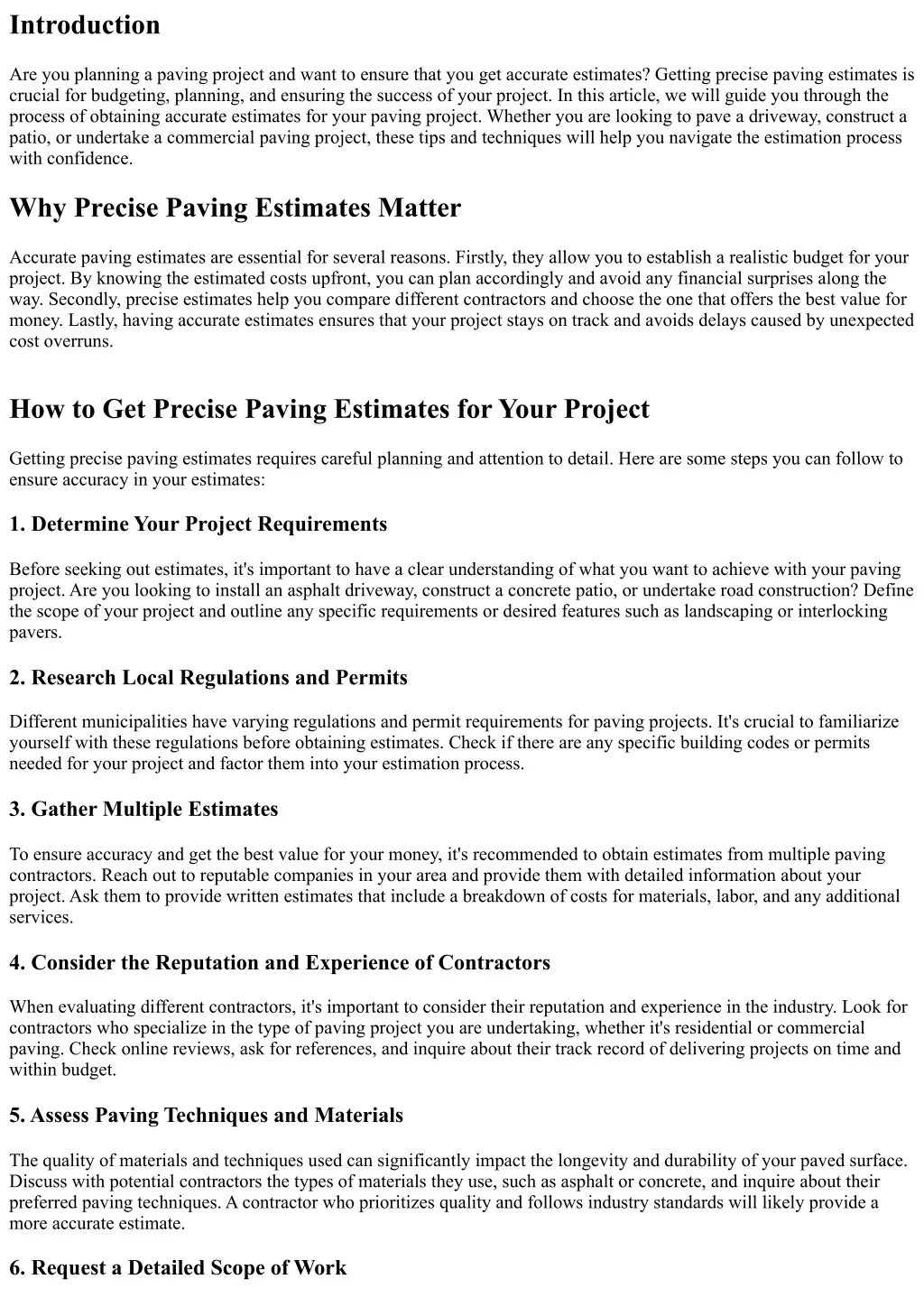 PPT - How to Get Precise Paving Estimates for Your Project PowerPoint ...