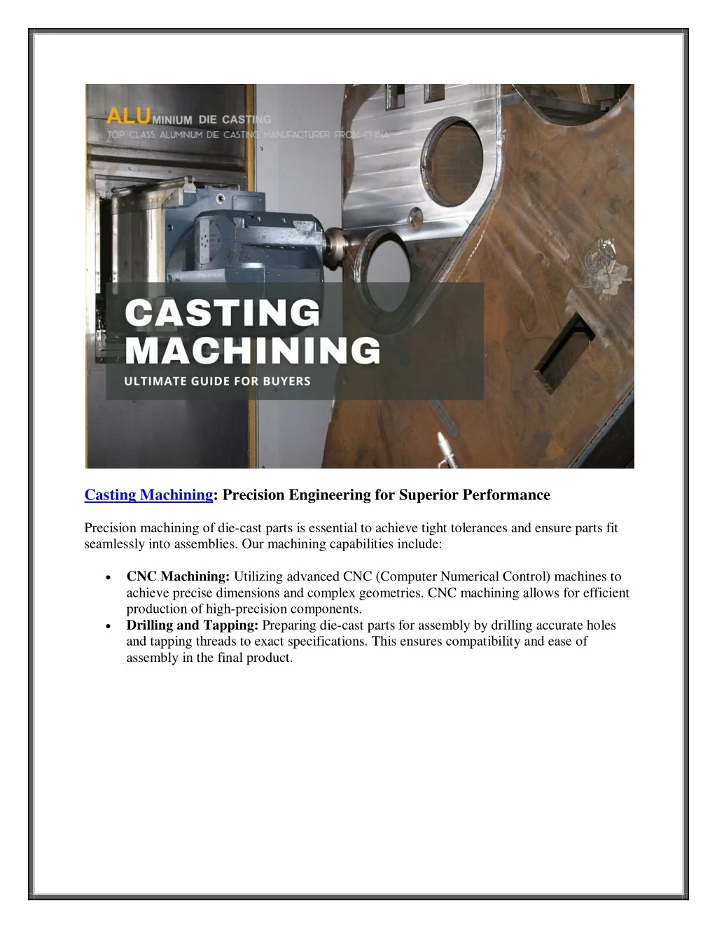 PPT - Mastering Die Casting: Molds, Aluminum Finishes, Machining, and ...