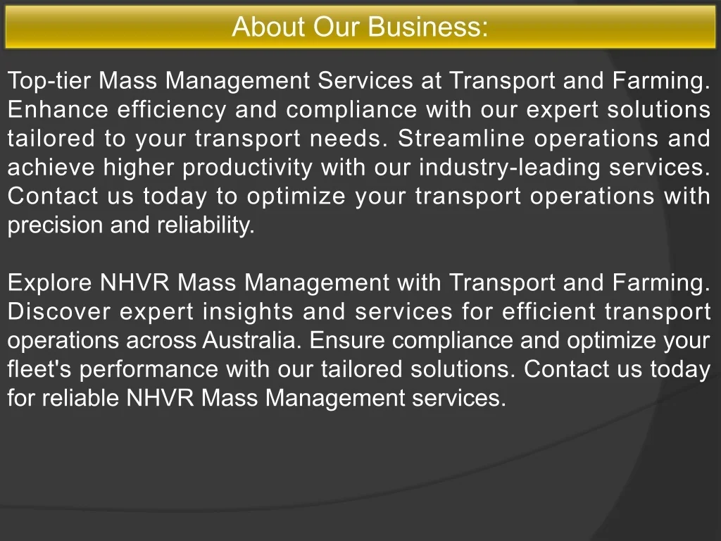 PPT - Mass Management Services Comprehensive Mass Management Services ...