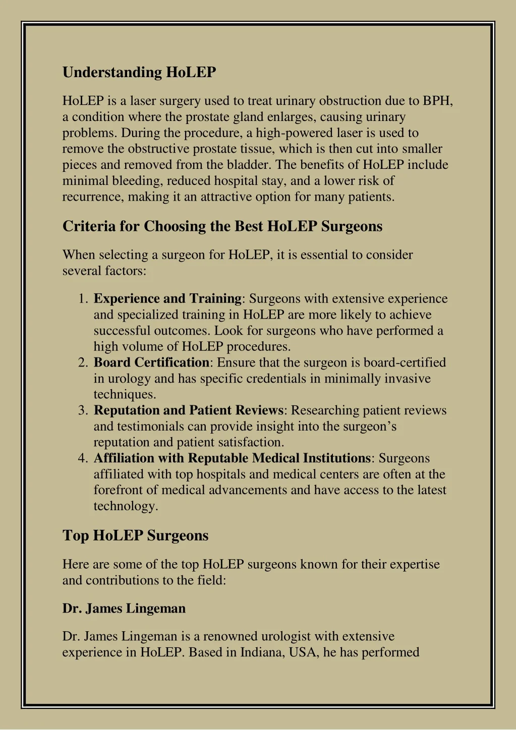 PPT - Best HoLEP Surgeons: Leading Experts in Minimally Invasive ...