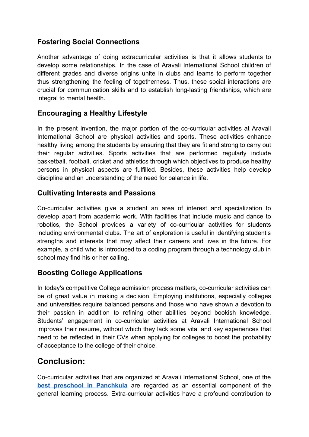 PPT - Extracurricular Activities and Their Role in Aravali ...