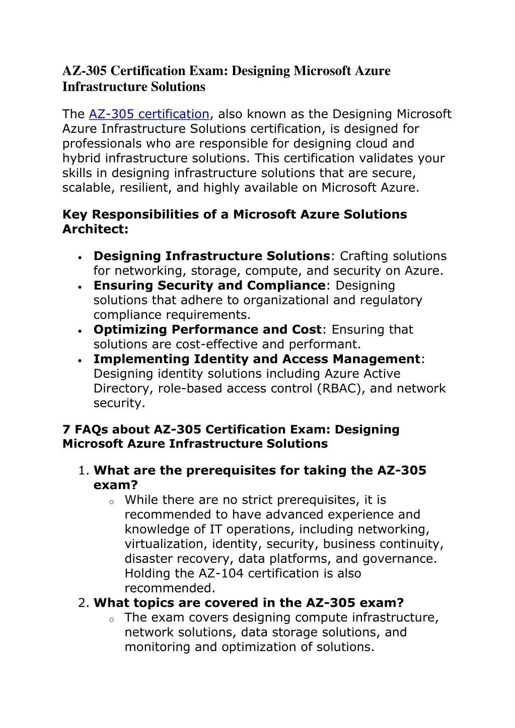 PPT - AZ-305 Certification Exam- Designing Microsoft Azure ...