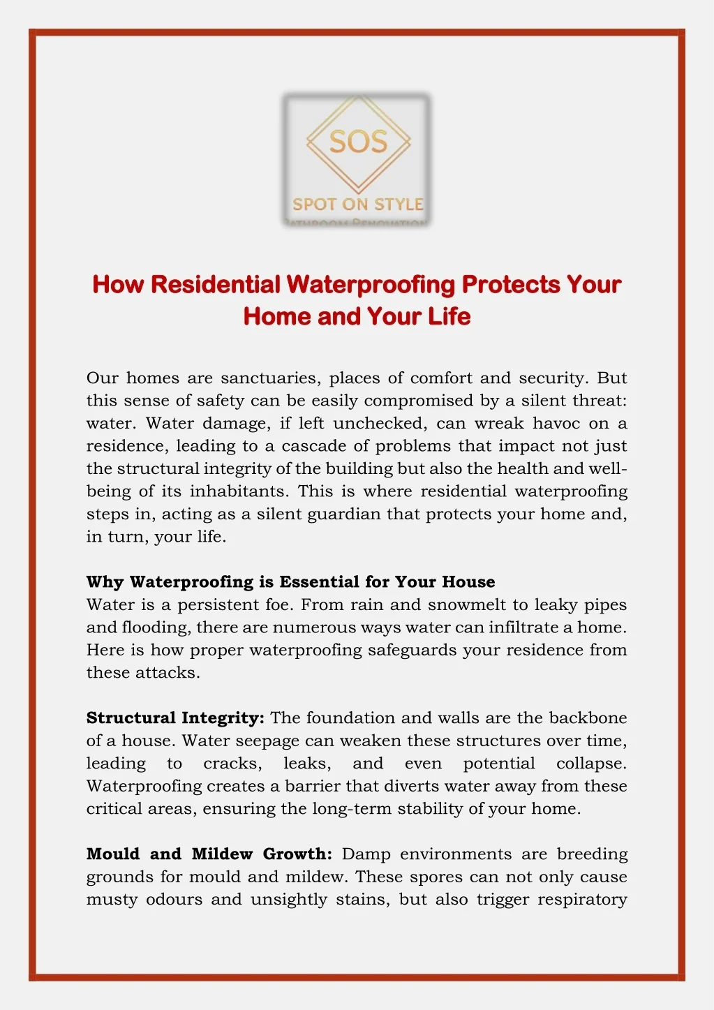 PPT - How Residential Waterproofing Protects Your Home and Your Life ...