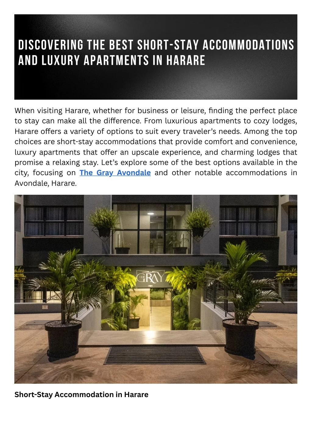 PPT - Discovering the Best Short-Stay Accommodations and Luxury Apartments in Harare PowerPoint ...