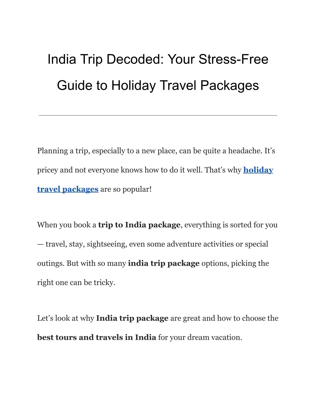 PPT - India Trip Decoded_ Your Stress-Free Guide to Holiday Travel ...