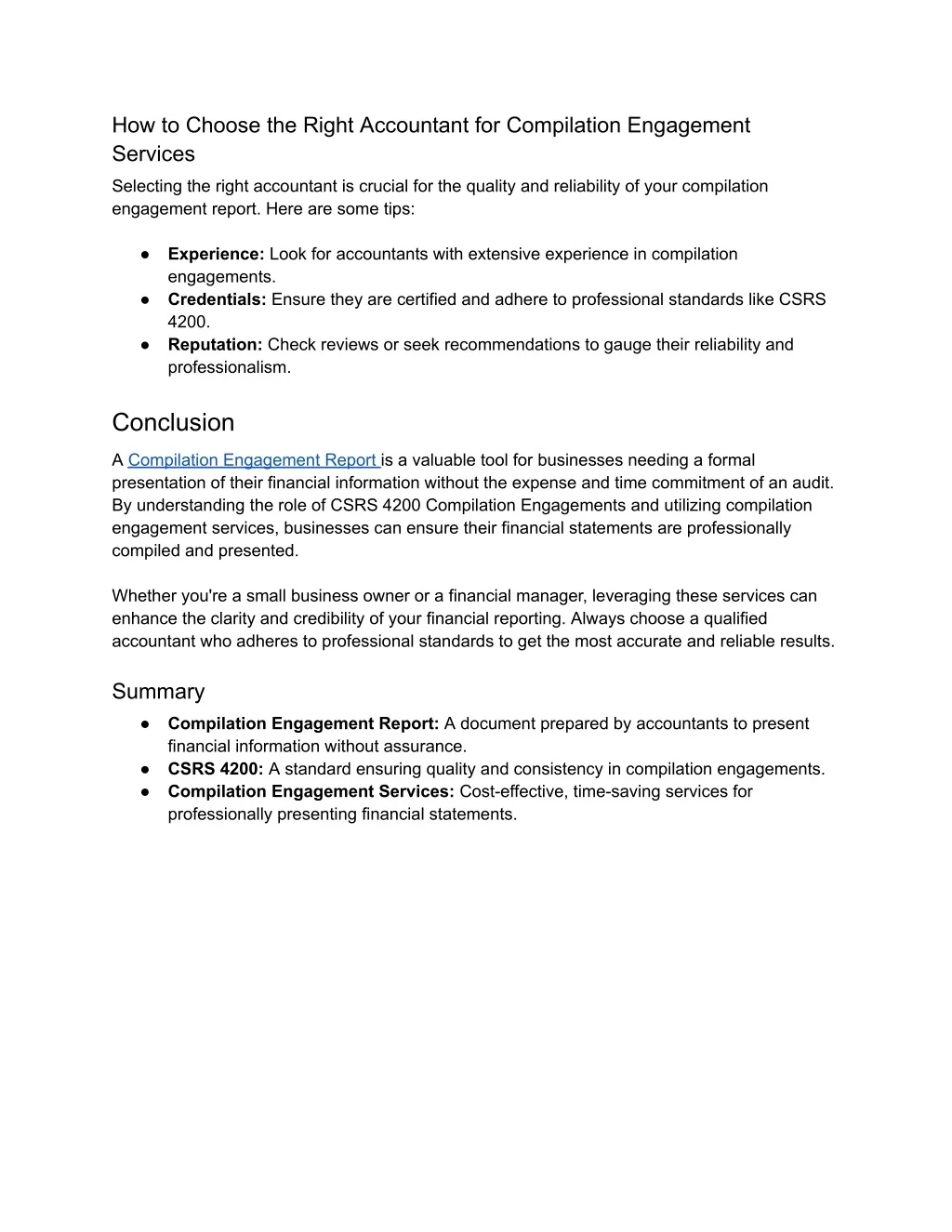 PPT - Understanding Compilation Engagement Reports PowerPoint ...